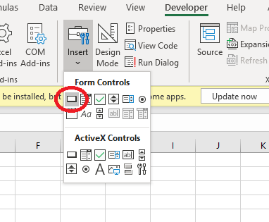Code Cupboard: Buttons in VBA