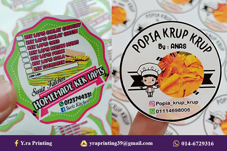 Contoh Sticker Makanan | Buat Tempahan di Y.ra Printing