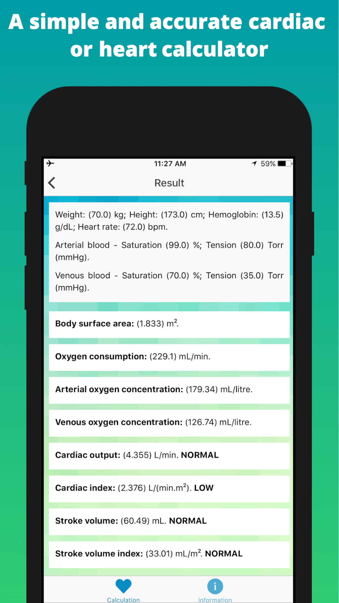 Cardiac Output & Volume Calculator: Cardiology ~ iMedical Apps