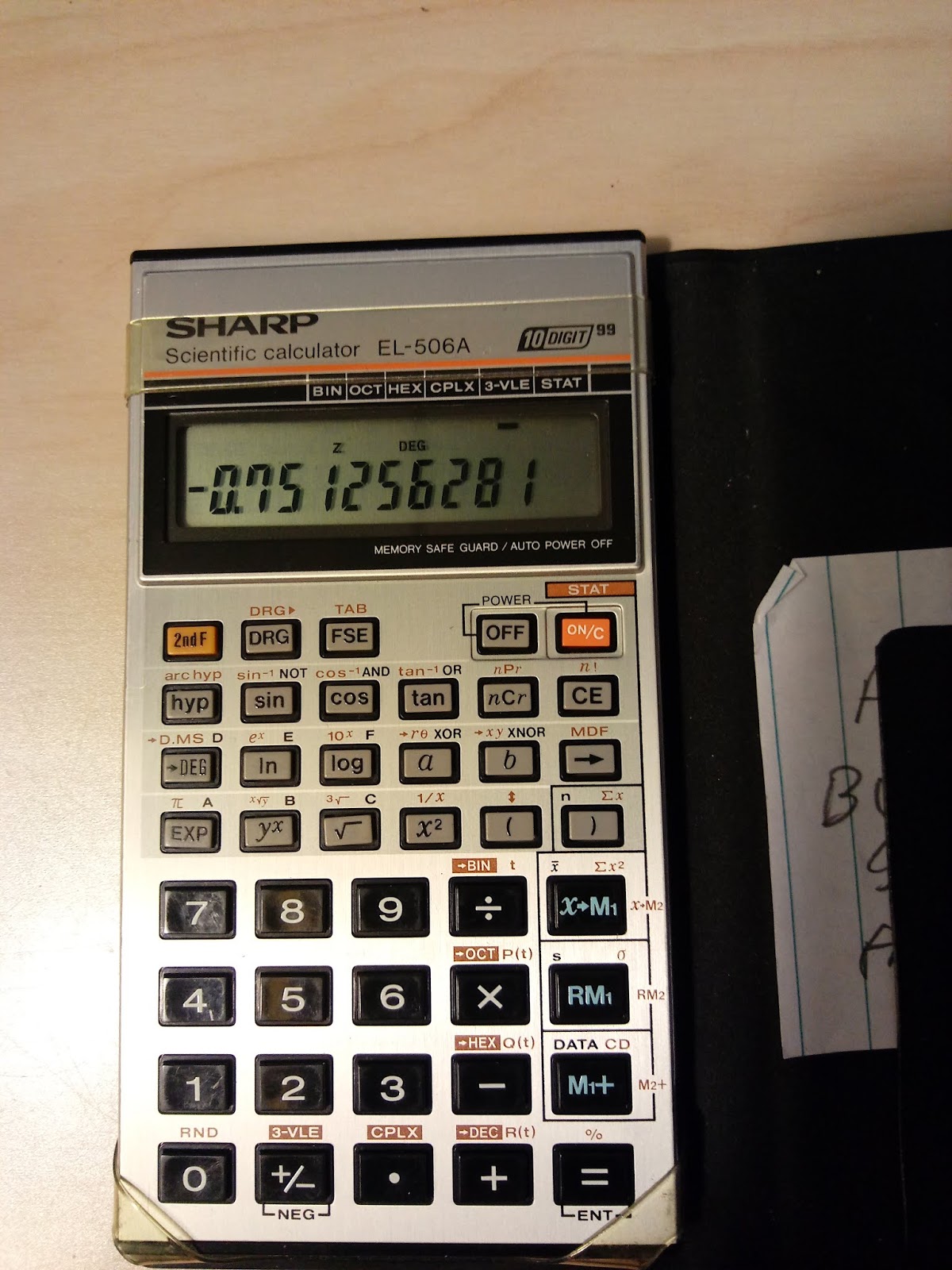 Eddie's Math and Calculator Blog: Retro Review: Sharp EL-506A