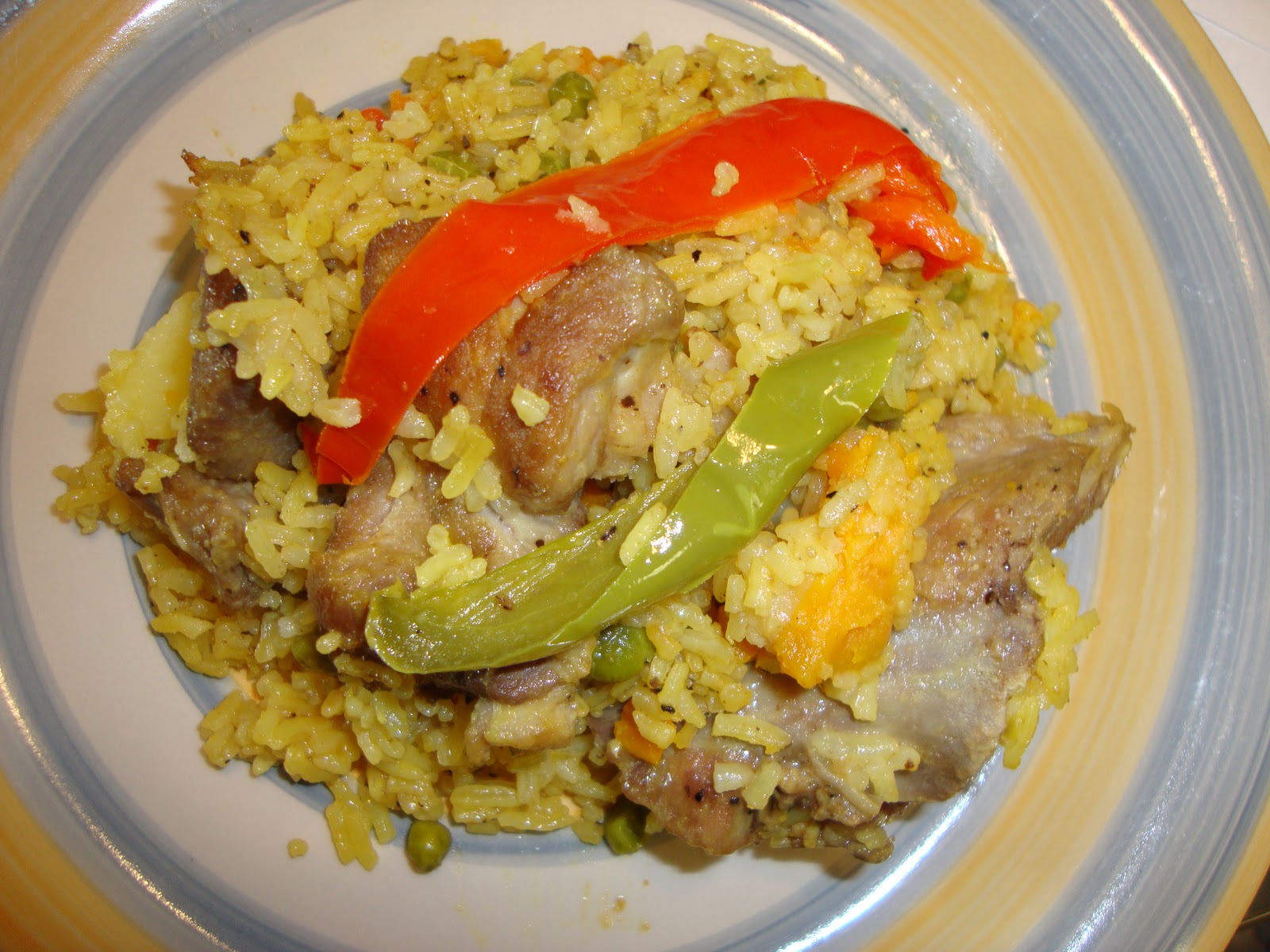 Food and Life: Arroz Amarillo con chancho, camote y papa (Yellow rice ...