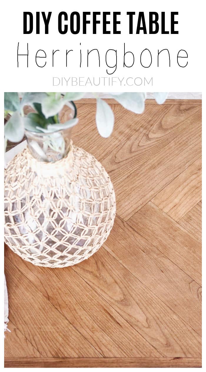 DIY Herringbone Coffee Table - DIY Beautify - Creating Beauty at Home