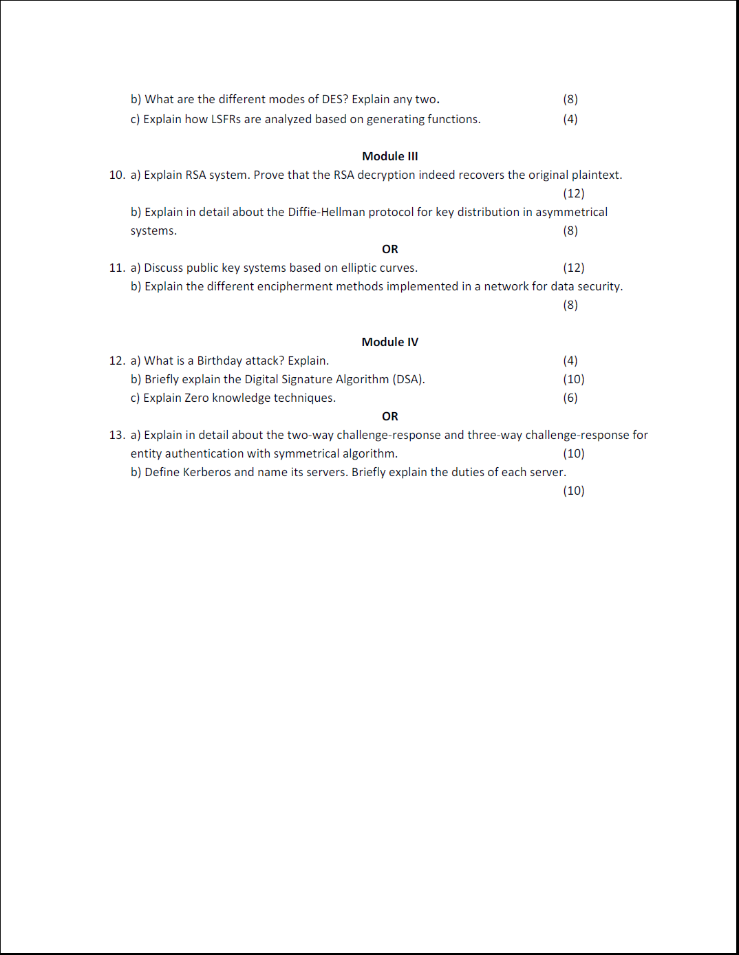 Kerala University B Tech Cryptography ( F ) 2016 Question Paper ...