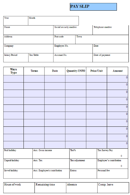 Sample Salary Slip Format in Word Templates