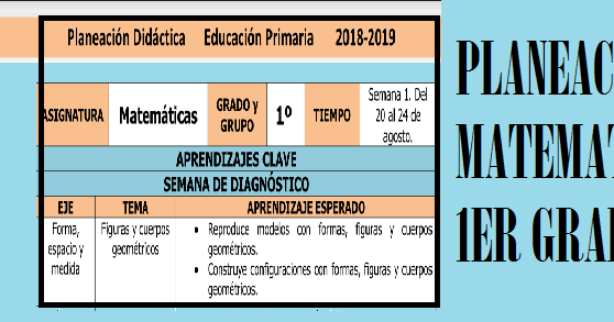 PLANEACION TRIMESTRAL DE MATEMÁTICAS PARA PRIMER GRADO | MATERIAL ...