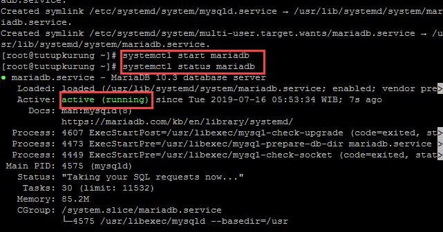 Cara Install Mariadbmysql Database Server Di Linux Red Hat 8 Tutup Kurung