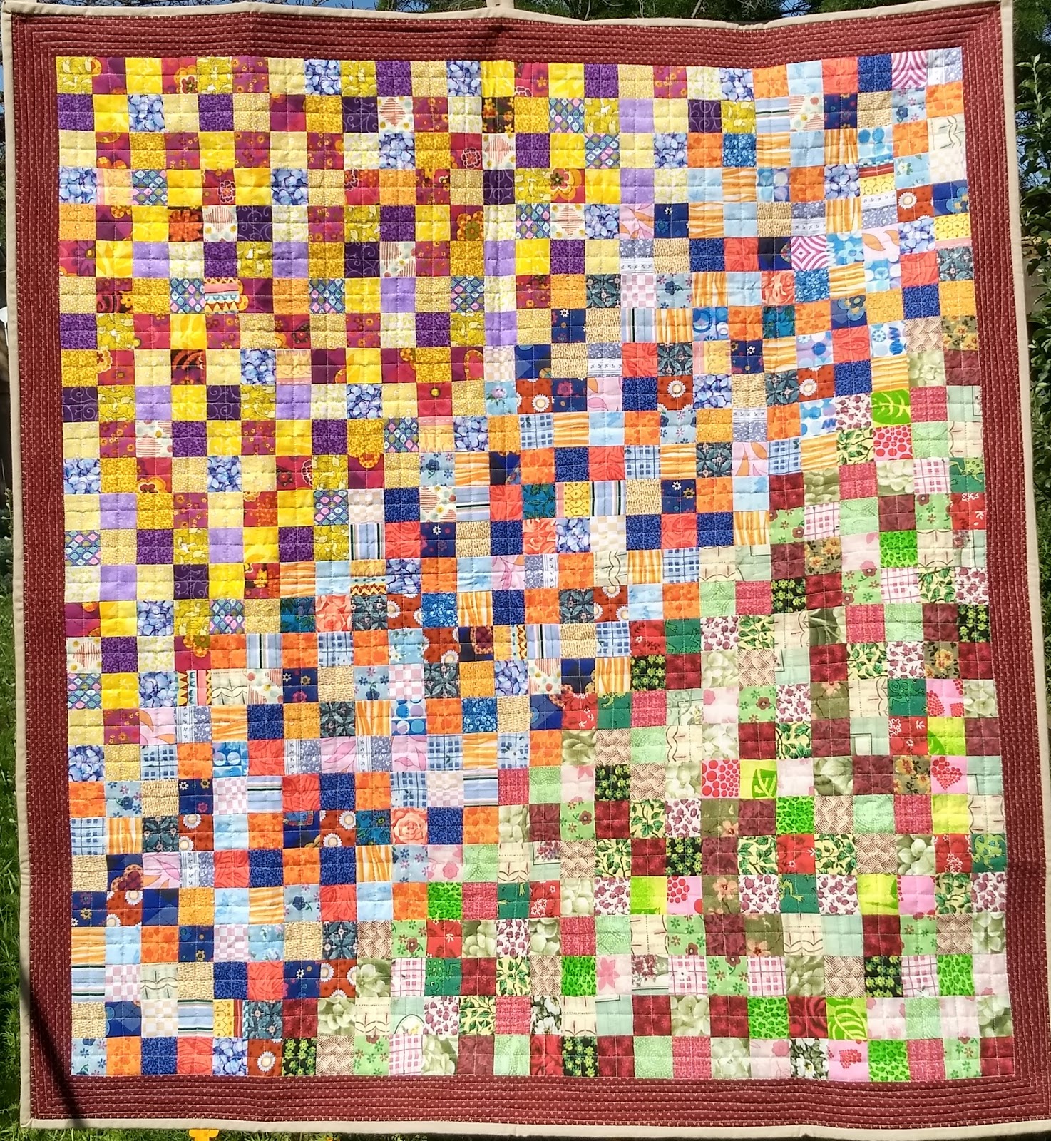 Josh's Hugs - My Quilting Journey: Scrappy Four Patch Quilt