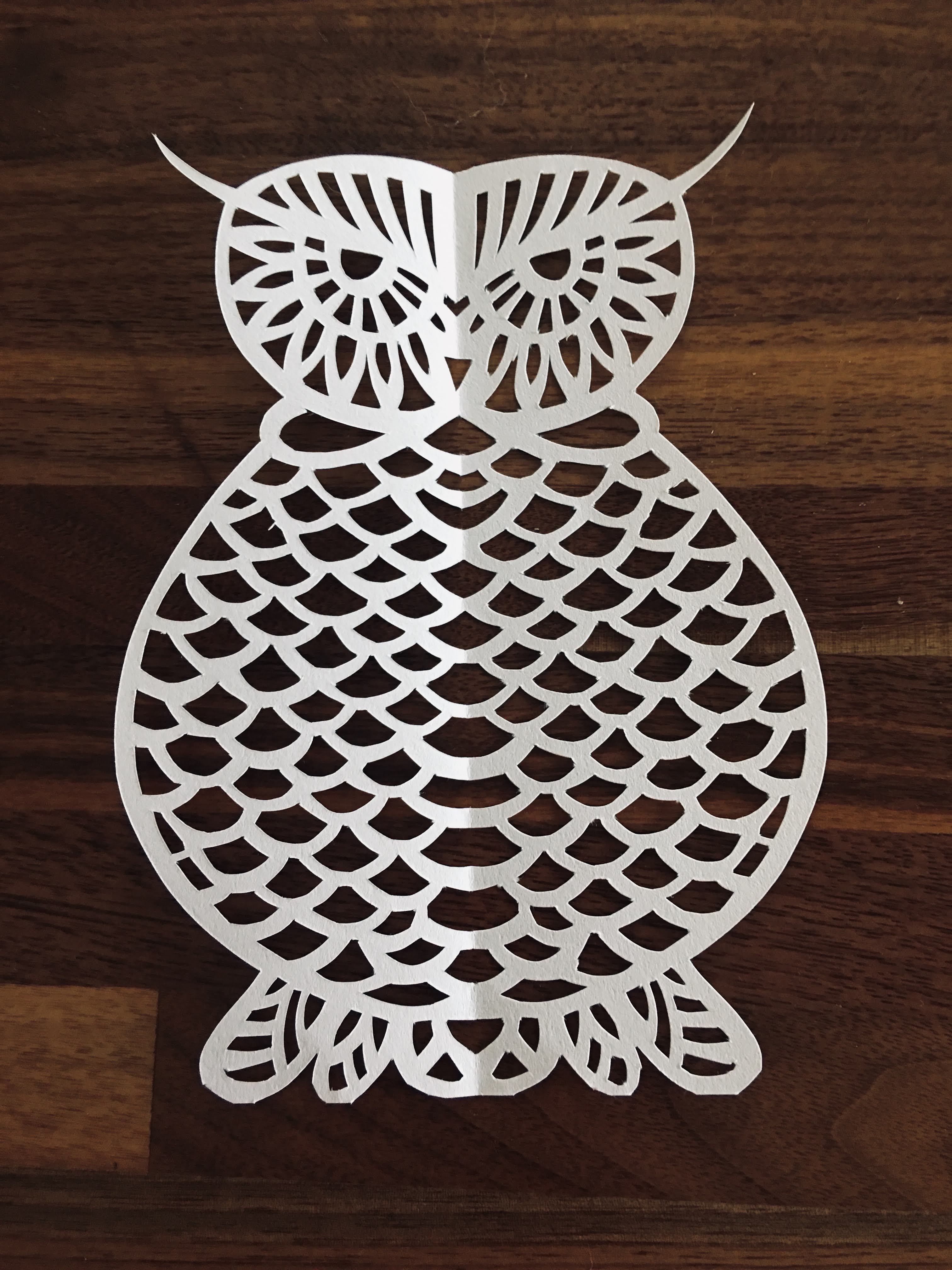 SimpleJoys: Hand cut paper Owl