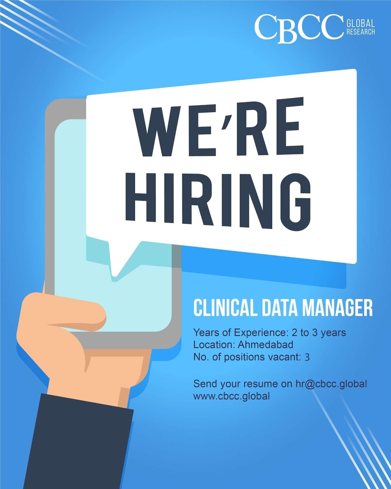 CBCC GLOBAL RESEARCH - Hiring for Clinical Data Managers - PHARMA JOB FINDER