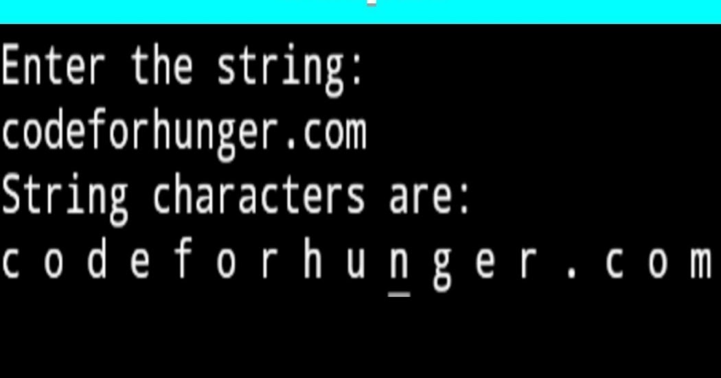 Codeforhunger C Program To Separate The Individual Characters From A Codeforhunger C Program To Separate The Individual Characters From A
