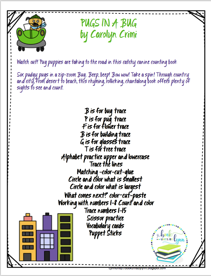 PUGS IN A BUG ~ Book Units by Lynn