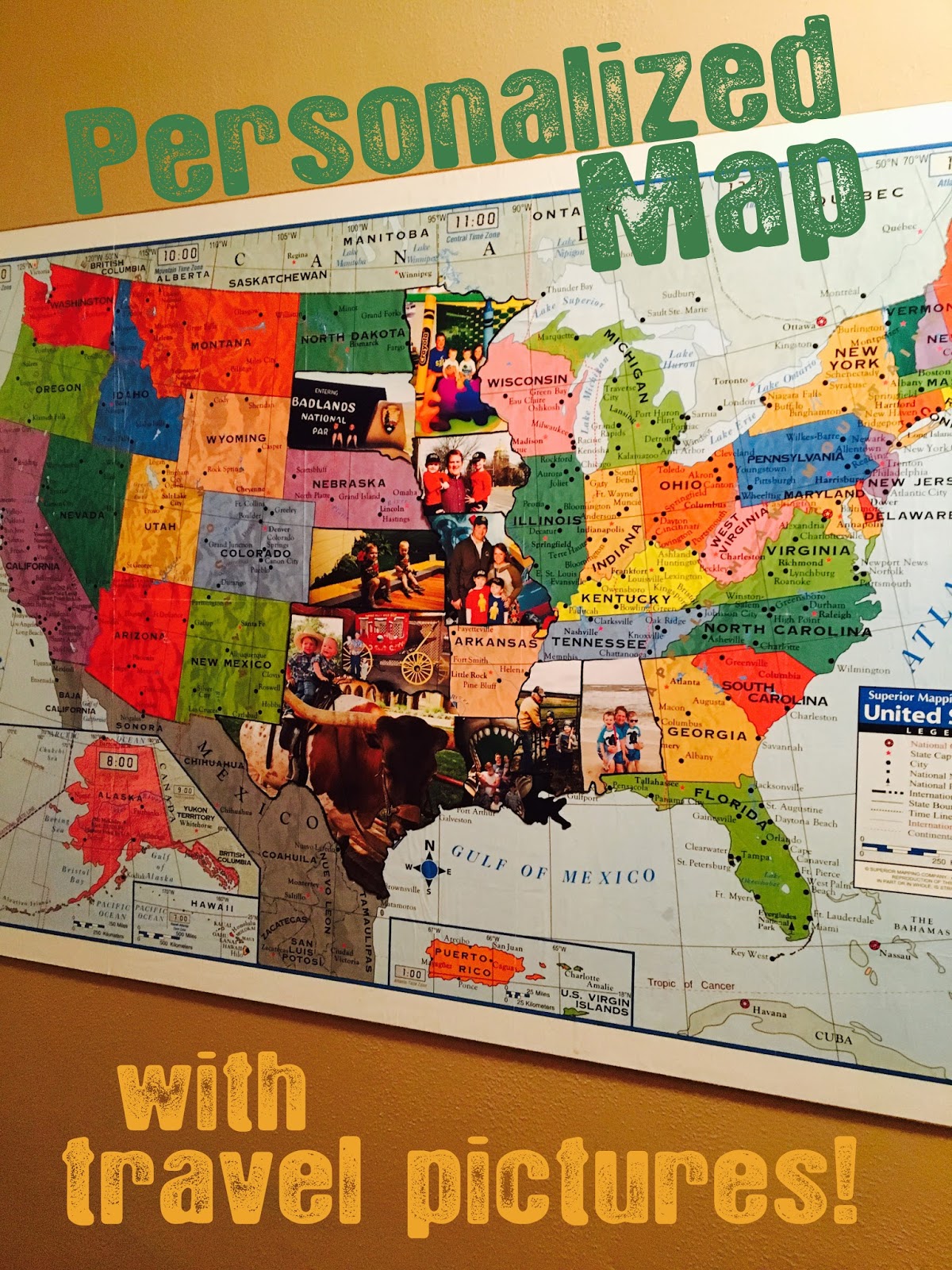 Personalized Map with Pictures! - the farmer and the southern belle