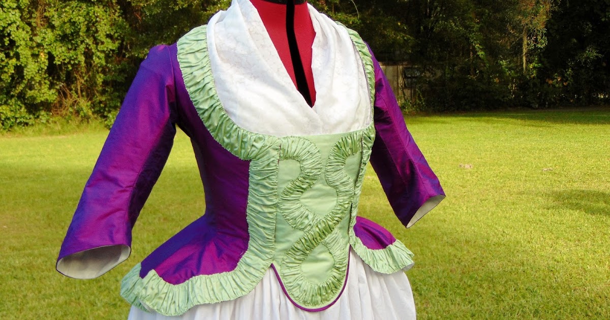 The Antique Sewist: Casaquin Jacket - Purple & Green Silk