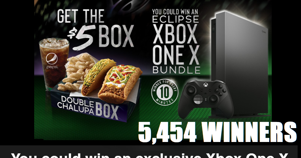 Taco Bell Xbox One X Yearly Instant Win Giveaway - 5,454 Winners Each ...