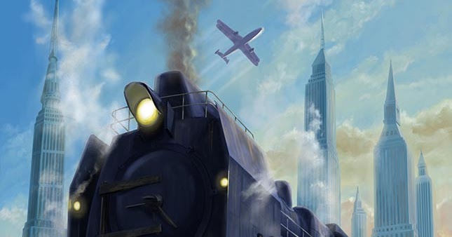 Martin Davey Illustration and Fine Art: Fantasy big railroad locomotive ...
