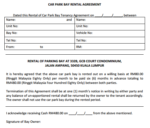 car rental agreement template australia
