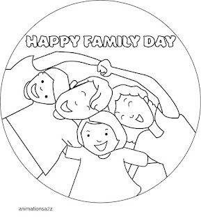 Happy family day coloring pages