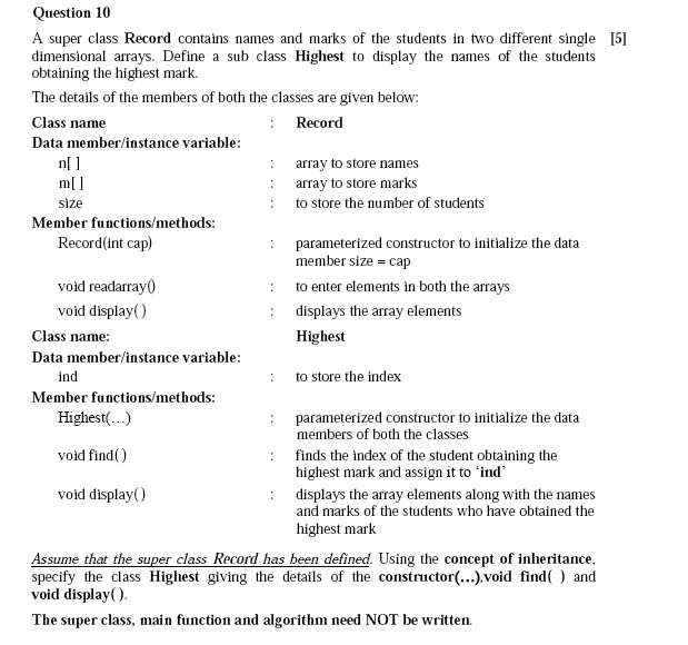 Class Name Record
