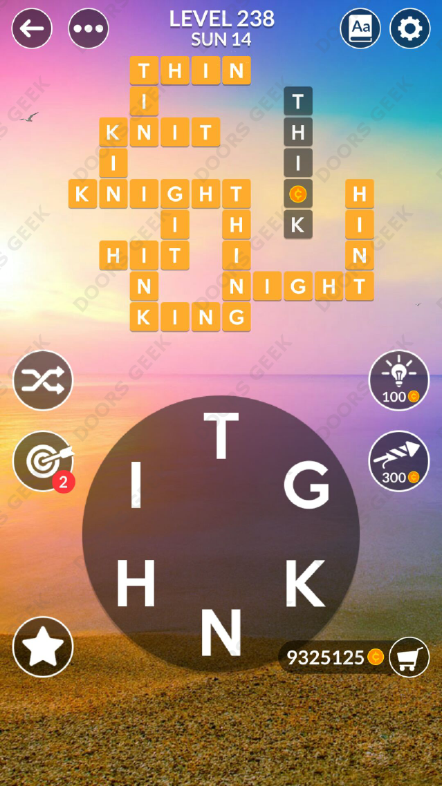 Wordscapes Level 238 Answers ~ Doors Geek