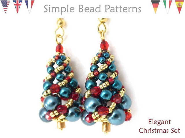6 Adorable Beaded Christmas Tree Earrings Tutorials by Simple Bead ...