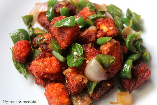 Mye's Kitchen: Chilli Paneer/ Chilly Paneer Dry.