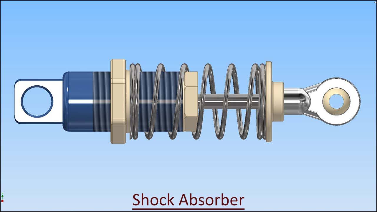 3D Solid Modelling Videos: Shock Absorber (Autodesk Inventor 2016 Tutorial)