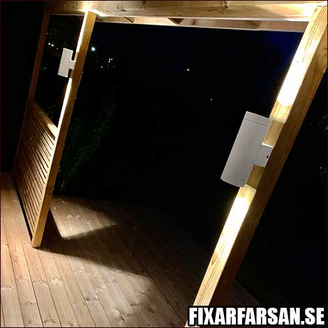 Altanen Får Utebelysning (LED Up/Down Lights) | FixarFarsan