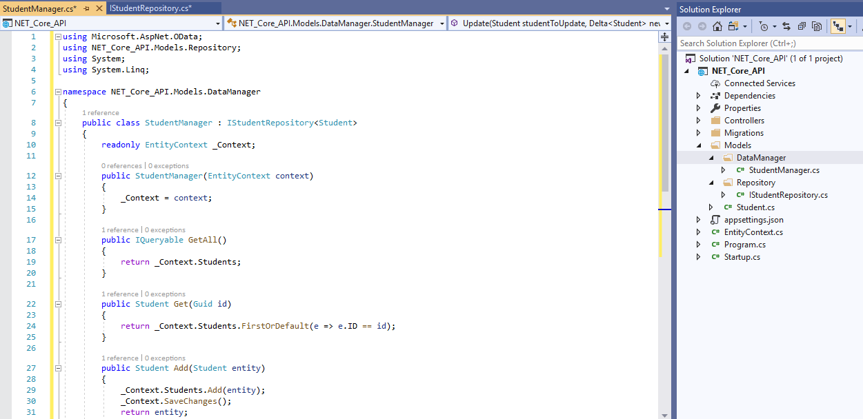 Crm Hub Create Odata Api With Entity Framework Code First Approach In Aspnet Core
