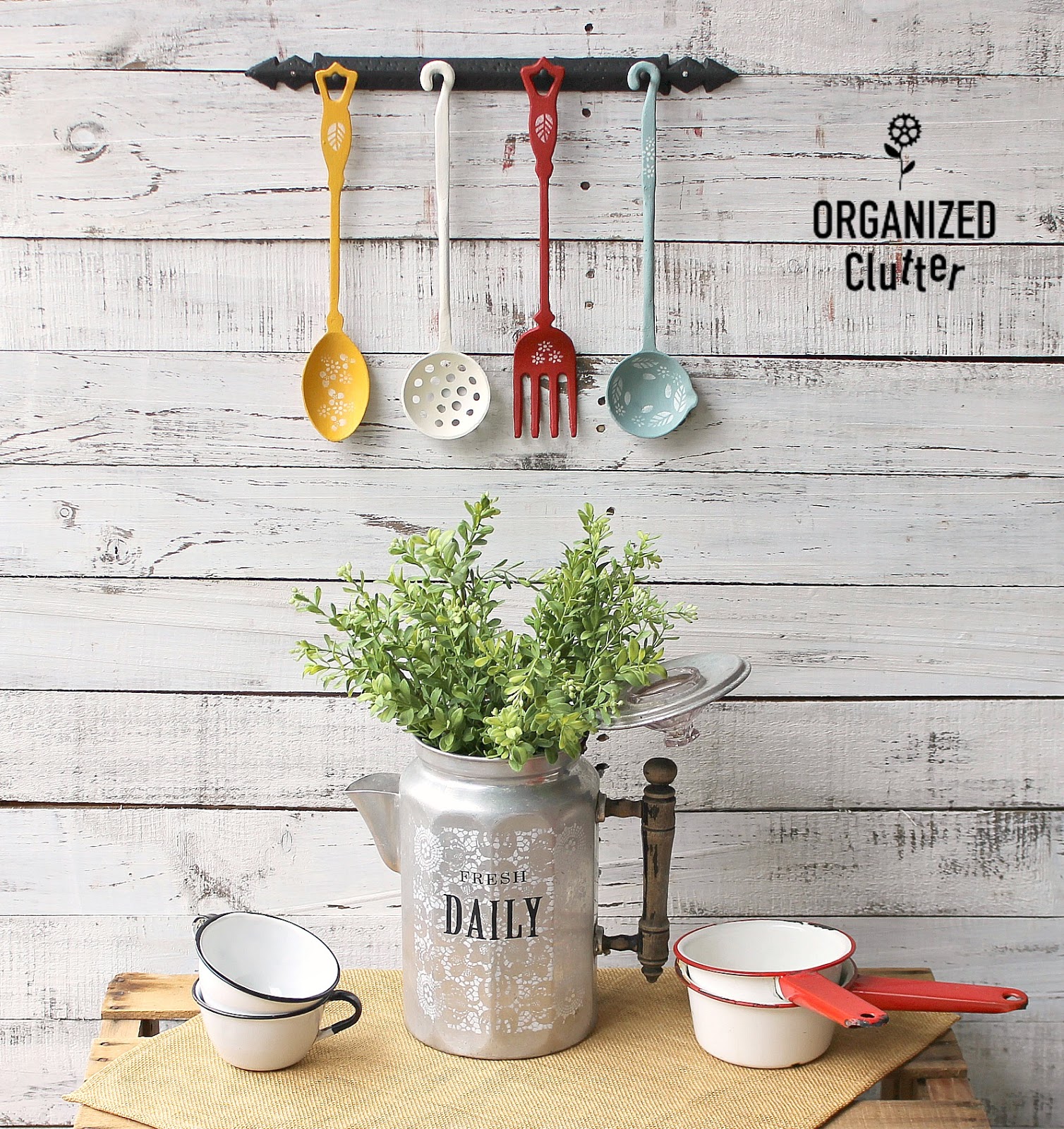 Garage Sale Vintage Iron Utensil Wall Decor Set Upcycle - Organized Clutter