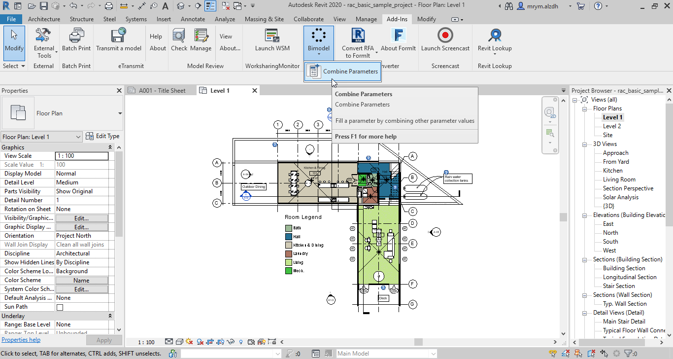 Revit Add-Ons: Free Combine Parameters
