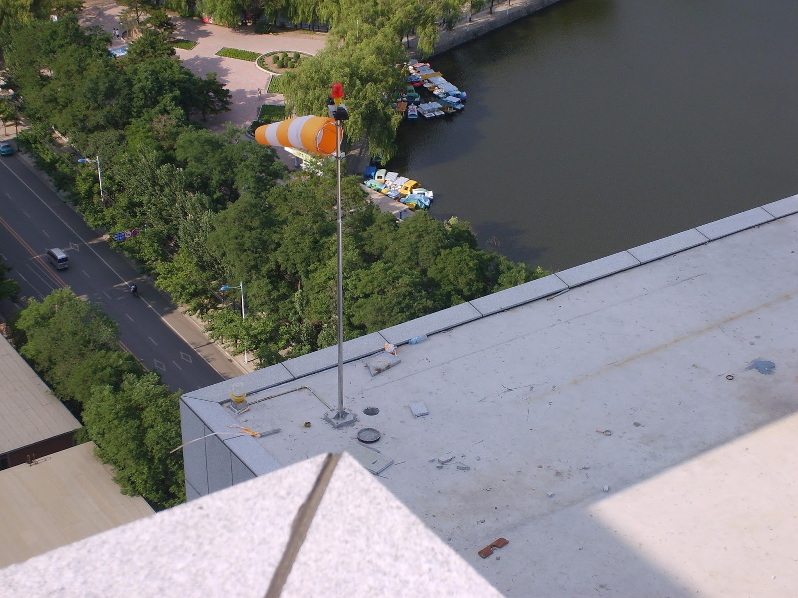 hospital helipad illuminated windsock vane