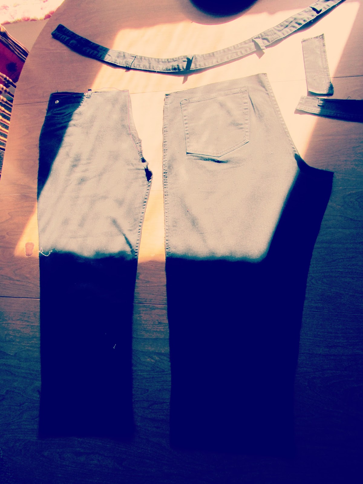 Errant Pear: Making a Jeans Pattern - Tracing the Sacrificial Lamb