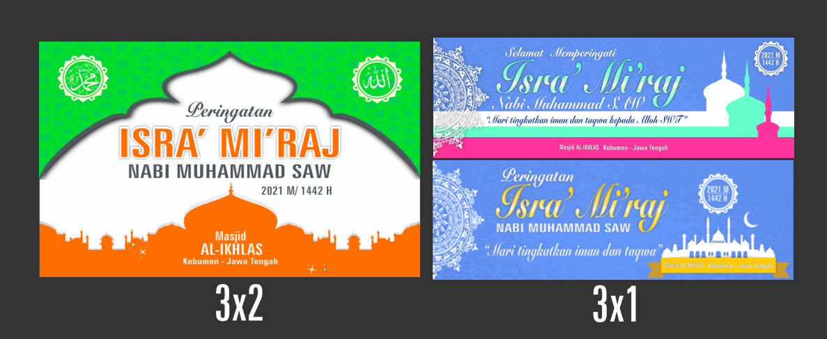 BANNER ISRA' MI'RAJ NABI MUHAMMAD SAW 1442H/ 2021M