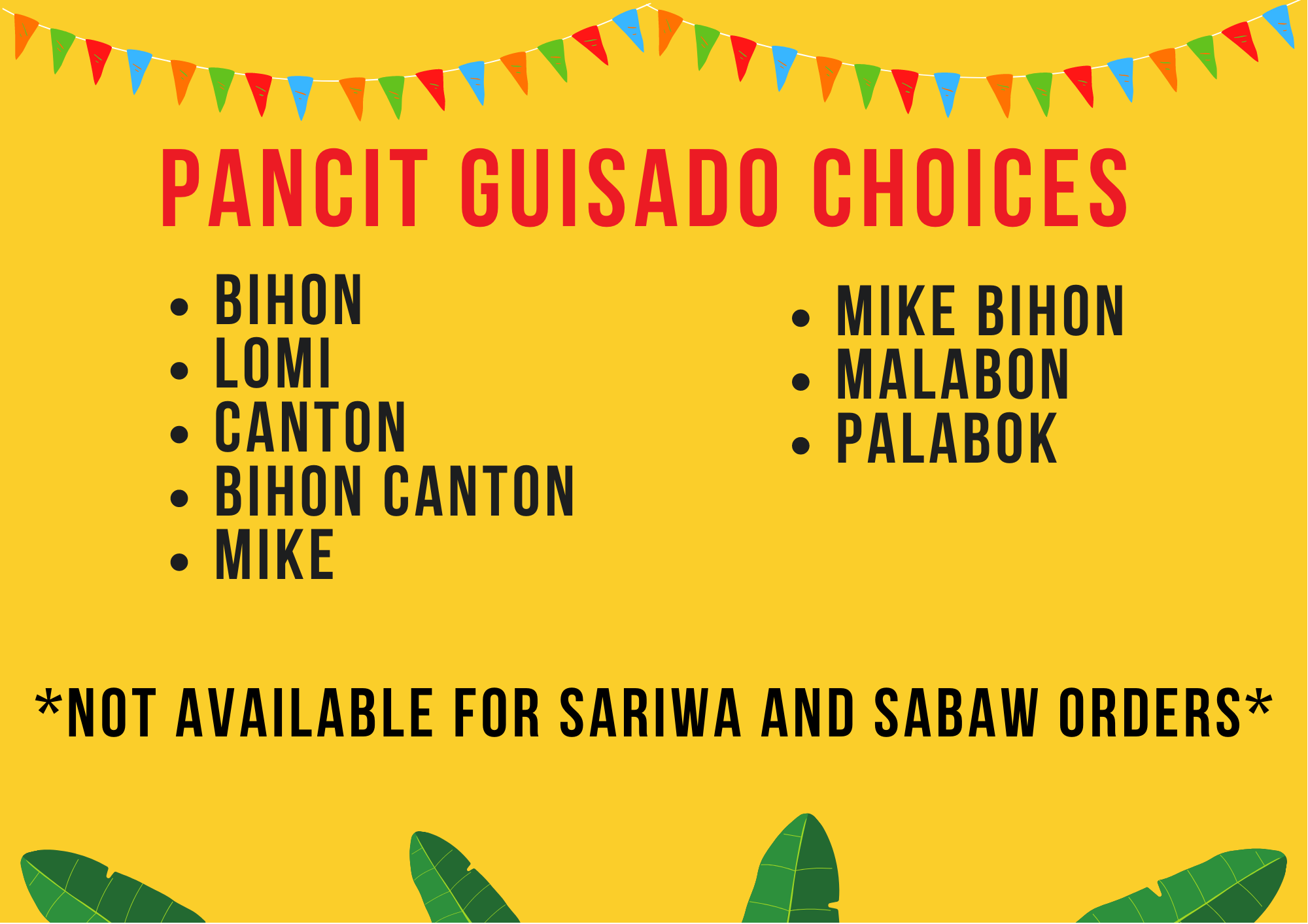 ADO'S PANCITERIA: MENU