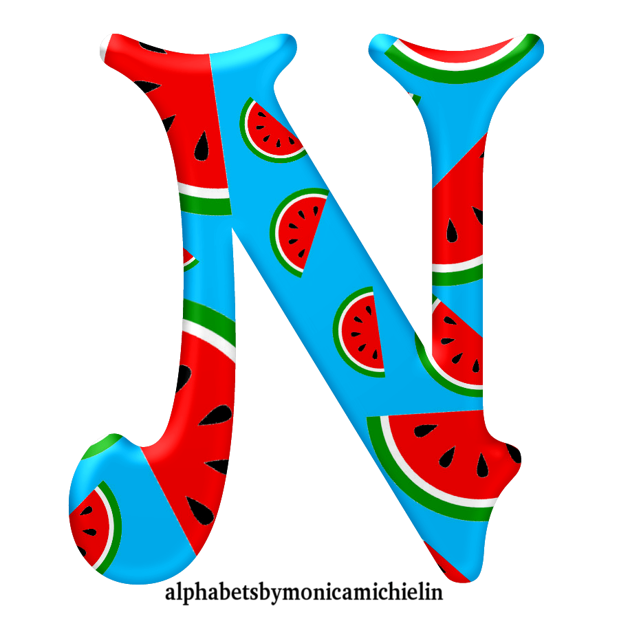 M. Michielin Alphabets: WATERMELON ALPHABET AND ICONS PNG (ALFABETO ...