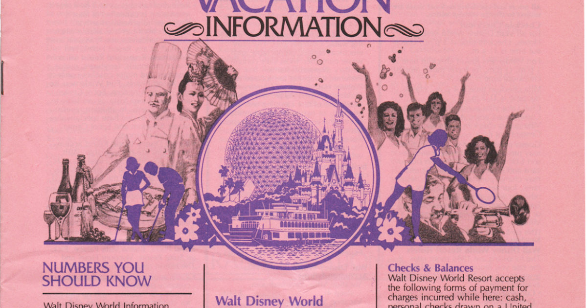 PracticalWDW: Walt Disney World Vacation Information Packet - 1986
