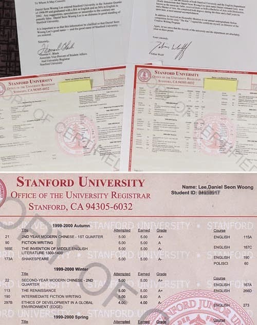 [Instiz] Tablo's Stanford University report card grades ~ YG Press