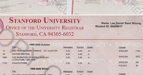 [Instiz] Tablo's Stanford University report card grades ~ YG Press
