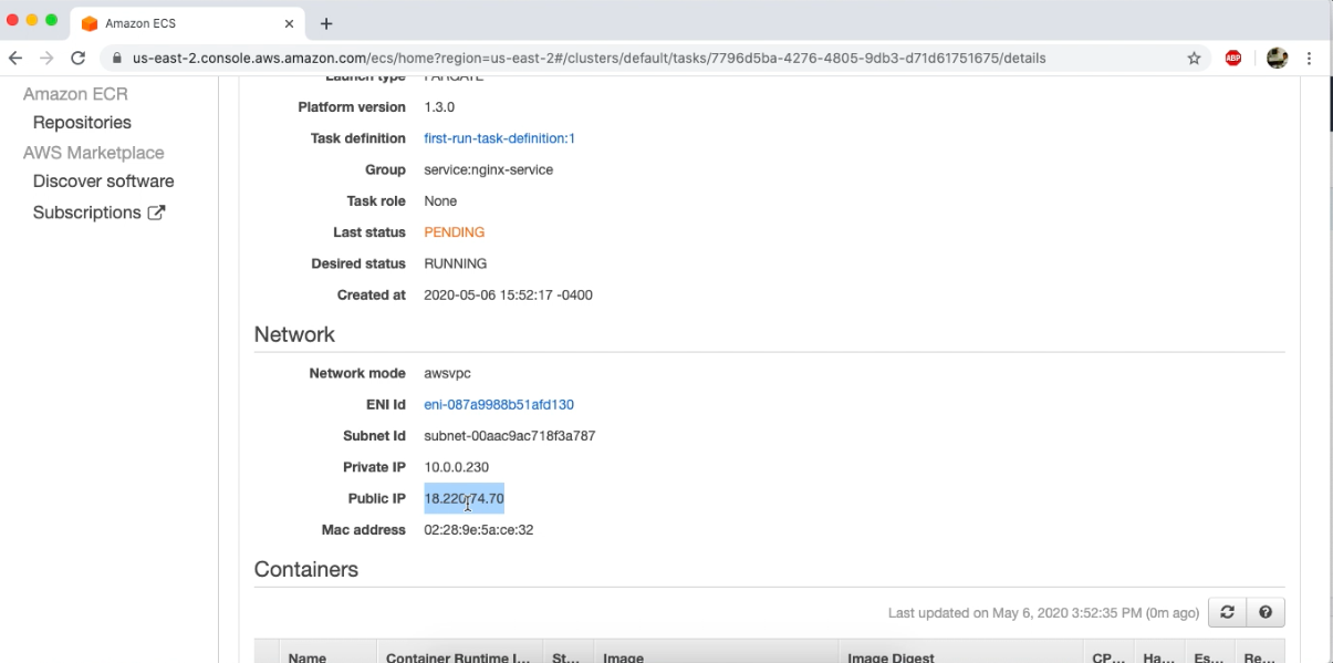 AWS - Create An Nginx Container Using Fargate