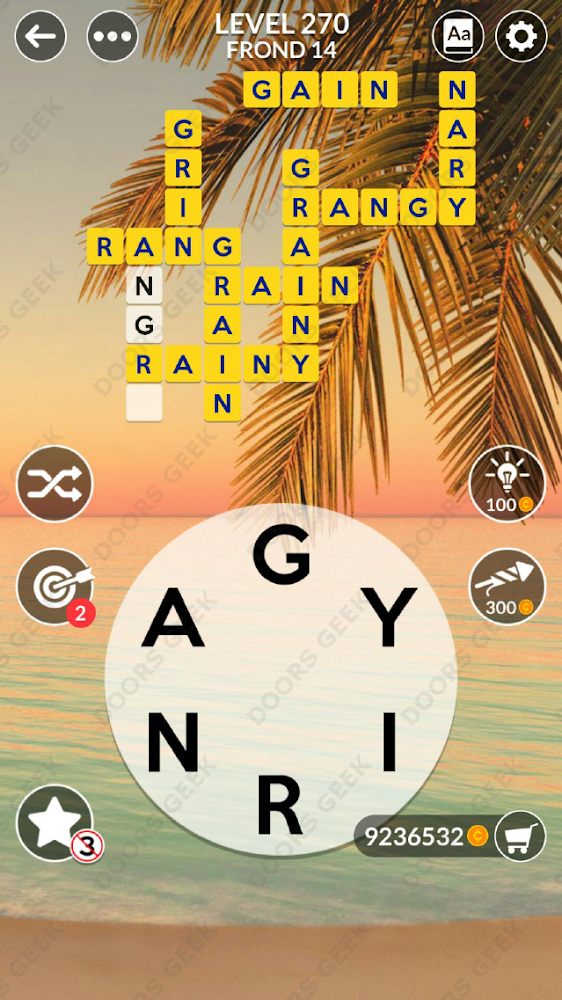 Wordscapes Level 270 Answers ~ Doors Geek