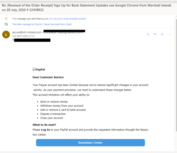Paypal Receipt Scam - Invoice Template