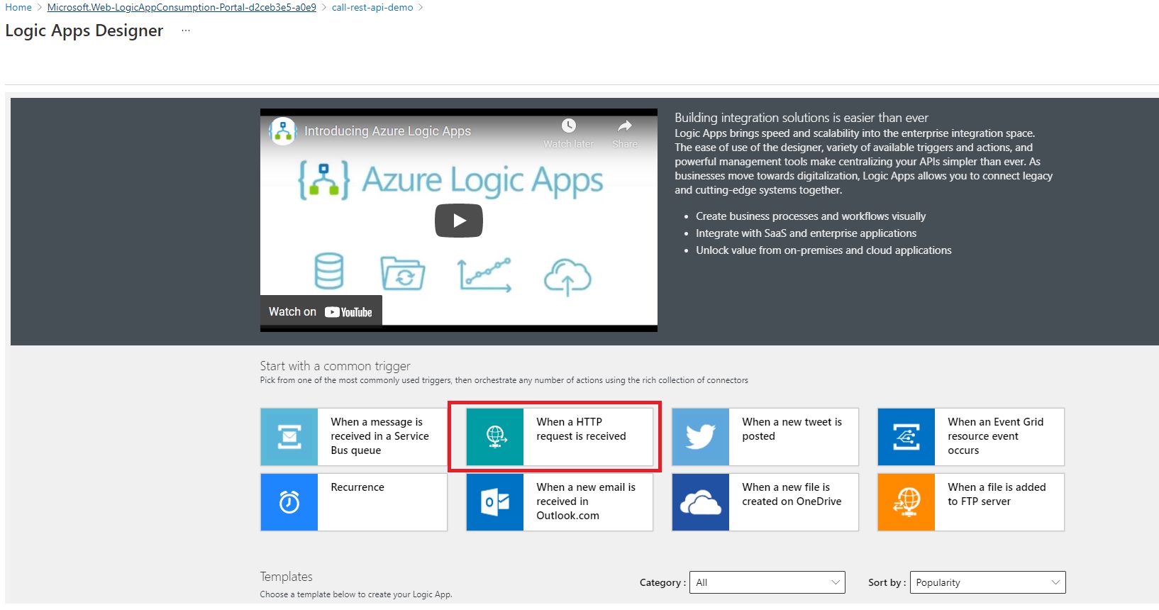 Shri's Blog: Call a Rest API from Azure Logic APP