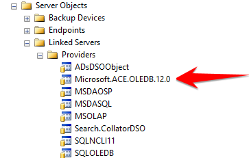 testf: Creating a linked server from SQL Server x64 to an Access database