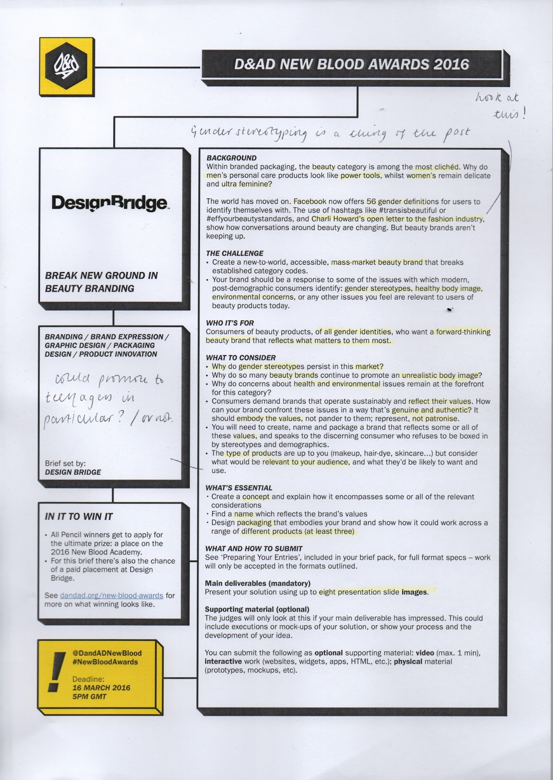 Studio Practice: Design Bridge: Breaking down the brief