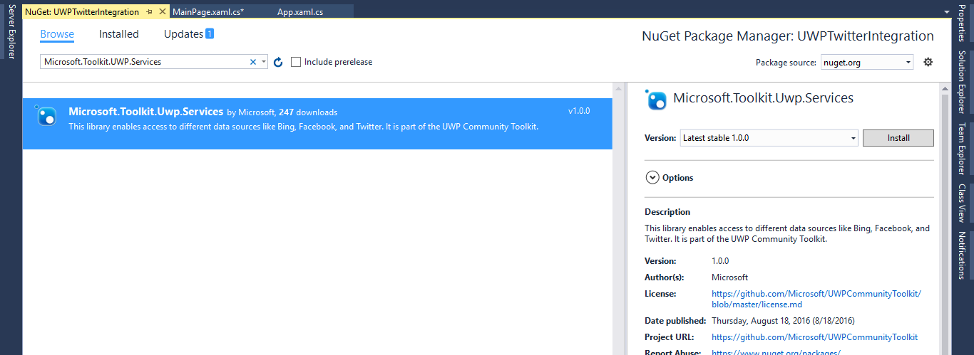 wmpsdfhk: Windows 10 UWP Community Toolkit: Twitter integration sample ...