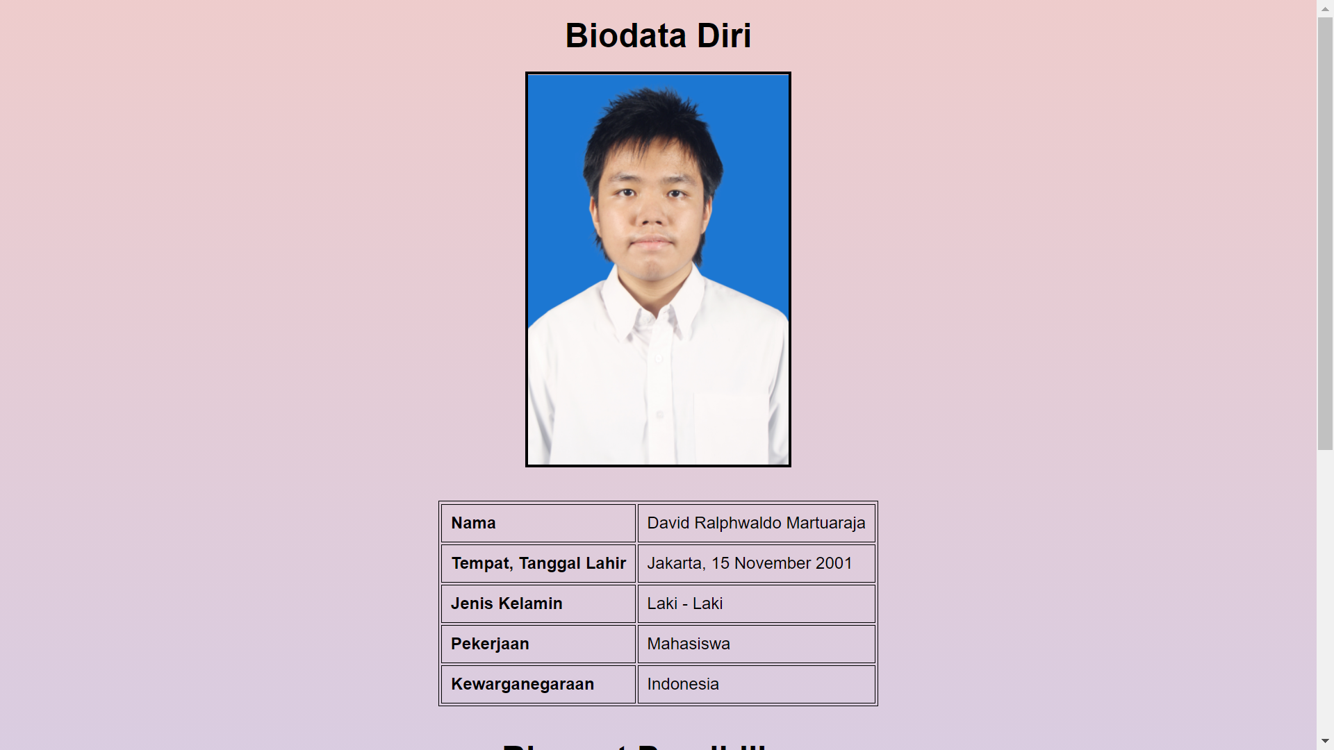 Tugas Membuat Biodata Diri