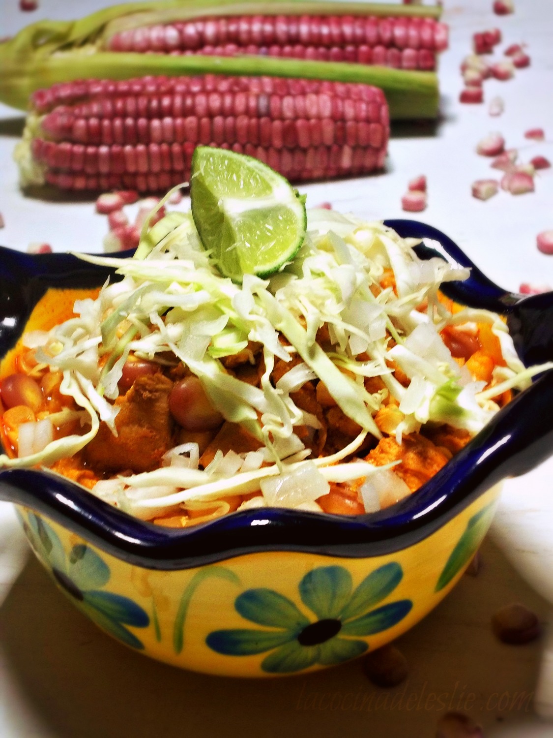 Pozolillo Mio {Red Chicken and Fresh Corn Pozole} - La Cocina de Leslie