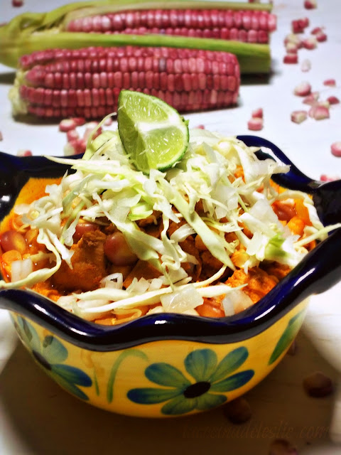 Pozolillo Mio {Red Chicken and Fresh Corn Pozole} - La Cocina de Leslie
