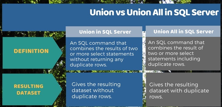 Difference Between Union and Union All in SQL Server | DB Exam Study