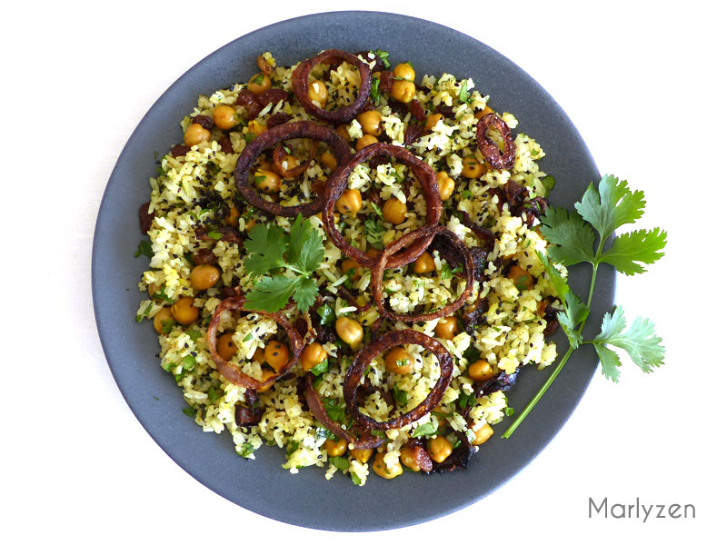 Riz épicé aux pois chiches et raisins secs | Marlyzen, cuisine revisitée